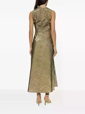 Ulla Johnson Ruched Metallic-effect Maxi Dress