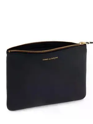 Comme Des Garçons Logo-print Leather Pouch - Blue