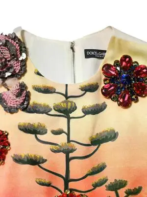 Dolce & Gabbana Graphic Print Embellished Mini Dress