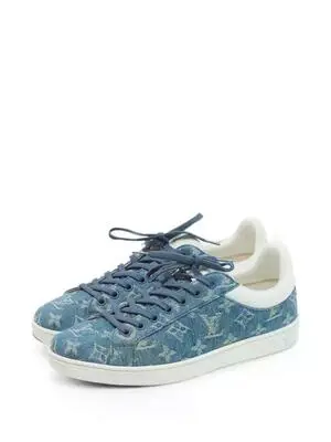 LOUIS VUITTON Monogram Denim Front Row Sneakers