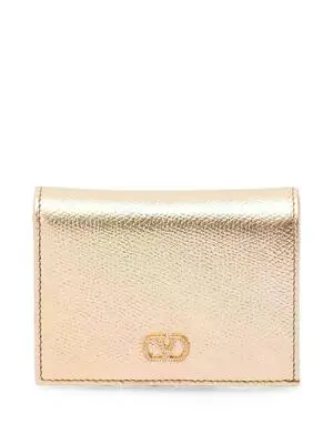 Valentino Garavani Vlogo Signature Leather Wallet - Gold
