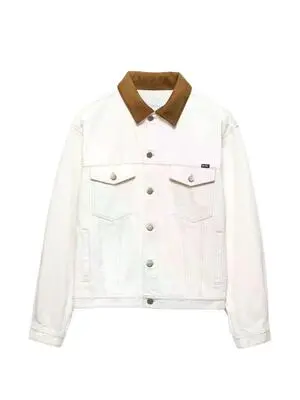 Prada Denim Jacket With Leather Details