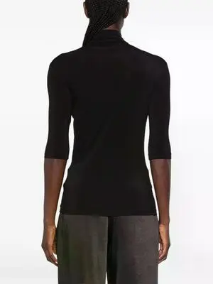 A.M.G. High-neck Elbow-sleeve Top