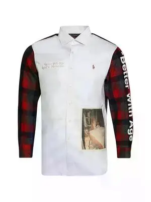 BETTER WITH AGE Patchwork-detailing Flannel-sleeved Shirt
