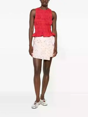Agua Bendita Agua By Agua Bendita Luna Playa Wrap Mini Skirt Pink