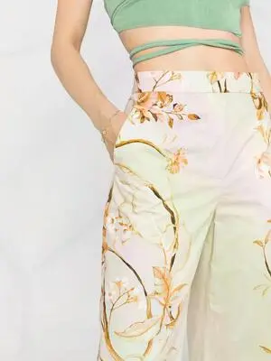 Alberta Ferretti High-waist Floral Print Trousers