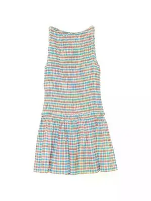 Faithfull The Brand Gala Smocked Checkered Mini Dress - Blue