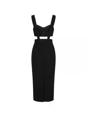 Dolce & Gabbana Jersey Criss-cross Midi Dress - Black