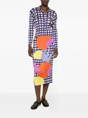 Issey Miyake Plissé-effect Checked Shirt