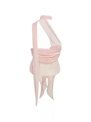 GUIZIO Chiffon Halterneck Wrap Top