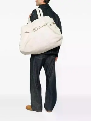 GOLDEN GOOSE Buckle-detail Embroidered Shoulder Bag - Neutrals