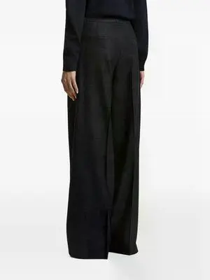 Peserico Navy Check Pattern Wide Leg Trousers