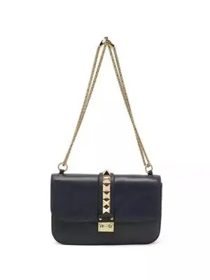Valentino Garavani Medium Rockstud Glam Lock Flap Shoulder Bag Bag - Blue