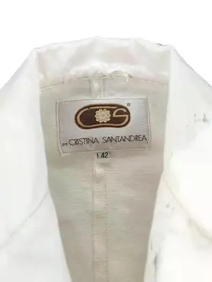 Vintage Cristina Santandrea Cotton Crest Patch Blazer