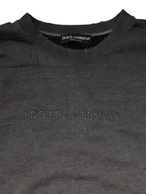 Dolce & Gabbana Distressed Logo Embroidered Sweatshirt