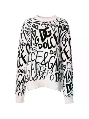 Dolce & Gabbana Graffiti Logo Wool Sweater