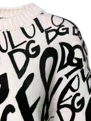 Dolce & Gabbana Graffiti Logo Wool Sweater