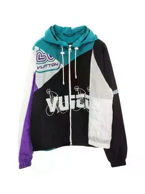 LOUIS VUITTON Patchwork Logo Zip-up Hooded Jacket