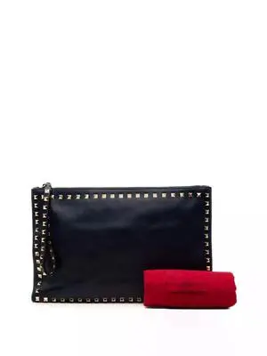 Valentino Garavani Leather Rockstud Clutch Bag