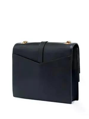 Saint Laurent Medium Leather Monogram Sulpice Crossbody Bag - Black