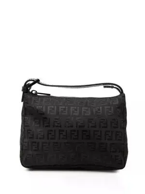 Fendi Zucchino Canvas Handbag - Black