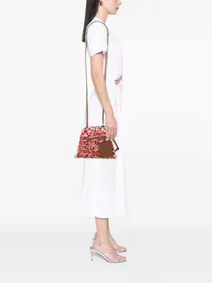 Loewe Small Anagram Canvas Drawstring Crossbody Bag - White