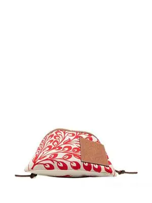 Loewe Small Anagram Canvas Drawstring Crossbody Bag - White