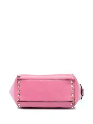 Valentino Garavani Rockstud Leather Double Handle Tote Satchel