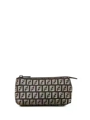 Fendi Zucchino Canvas Coin Pouch - Brown