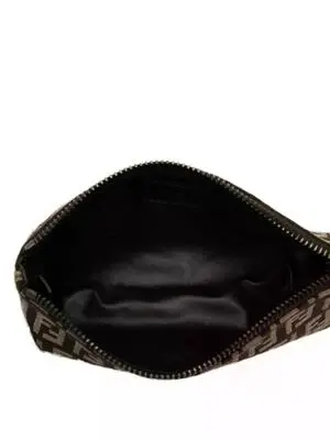 Fendi Zucchino Canvas Coin Pouch - Brown
