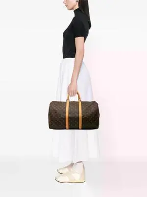 LOUIS VUITTON Monogram Canvas Keepall 50 Travel Bag - Brown