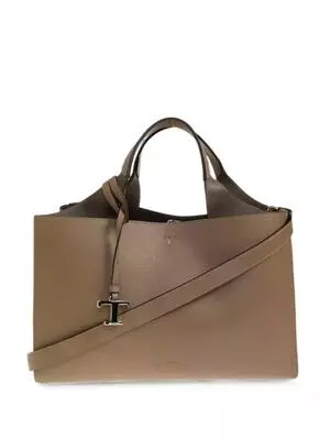 TOD'S Logo-pendant Pebbled-leather Tote Bag