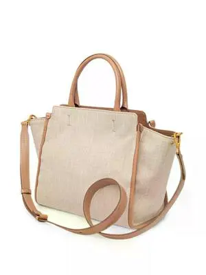 GIANNI CHIARINI Cher Canvas Tote Bag With Leather Trim