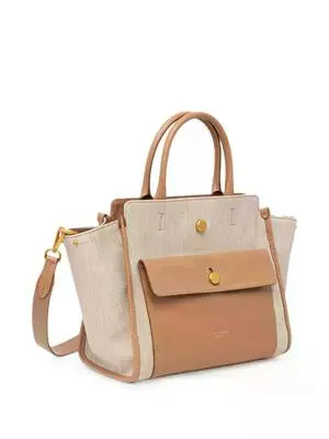 GIANNI CHIARINI Cher Canvas Tote Bag With Leather Trim