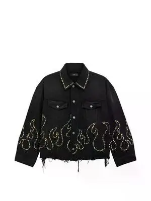 Amiri Studded Flames Trucker Jacket