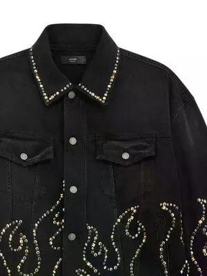 Amiri Studded Flames Trucker Jacket