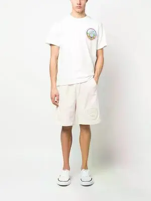 BARROW Logo Patch Cotton Track Shorts