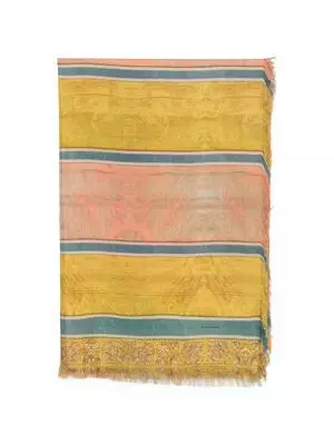 PIERRE-LOUIS MASCIA Floral-print Fringed Scarf - Yellow