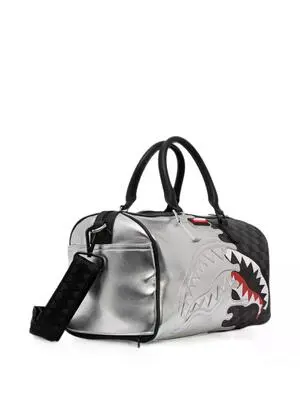 SPRAYGROUND Shark-mouth Checkerboard Holdall - Silver