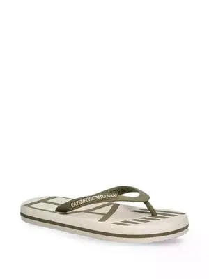 EA7 Logo Lettering Flip Flops - Neutrals
