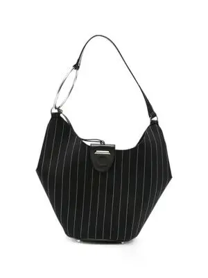 DONDUP Pinstripe Pattern Ring Handle Tote Bag