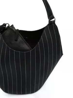DONDUP Pinstripe Pattern Ring Handle Tote Bag