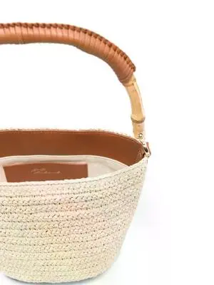 SELF-PORTRAIT Raffia Charm Bucket Bag