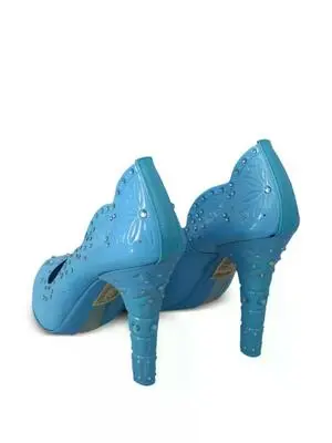 Dolce & Gabbana Crystal Embellished Floral Pumps - Blue