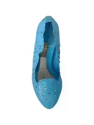 Dolce & Gabbana Crystal Embellished Floral Pumps - Blue