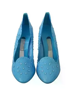 Dolce & Gabbana Crystal Embellished Floral Pumps - Blue