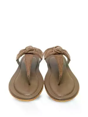 TOD'S Suede Bow Detail Flat Sandals