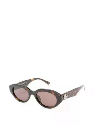 Gucci Double G Tortoiseshell Effect Sunglasses - Brown