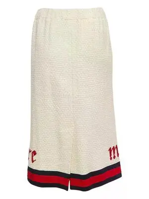 Gucci Tweed Embroidered Midi Skirt