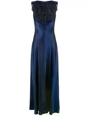 Alberta Ferretti Embellished Silk Maxi Dress